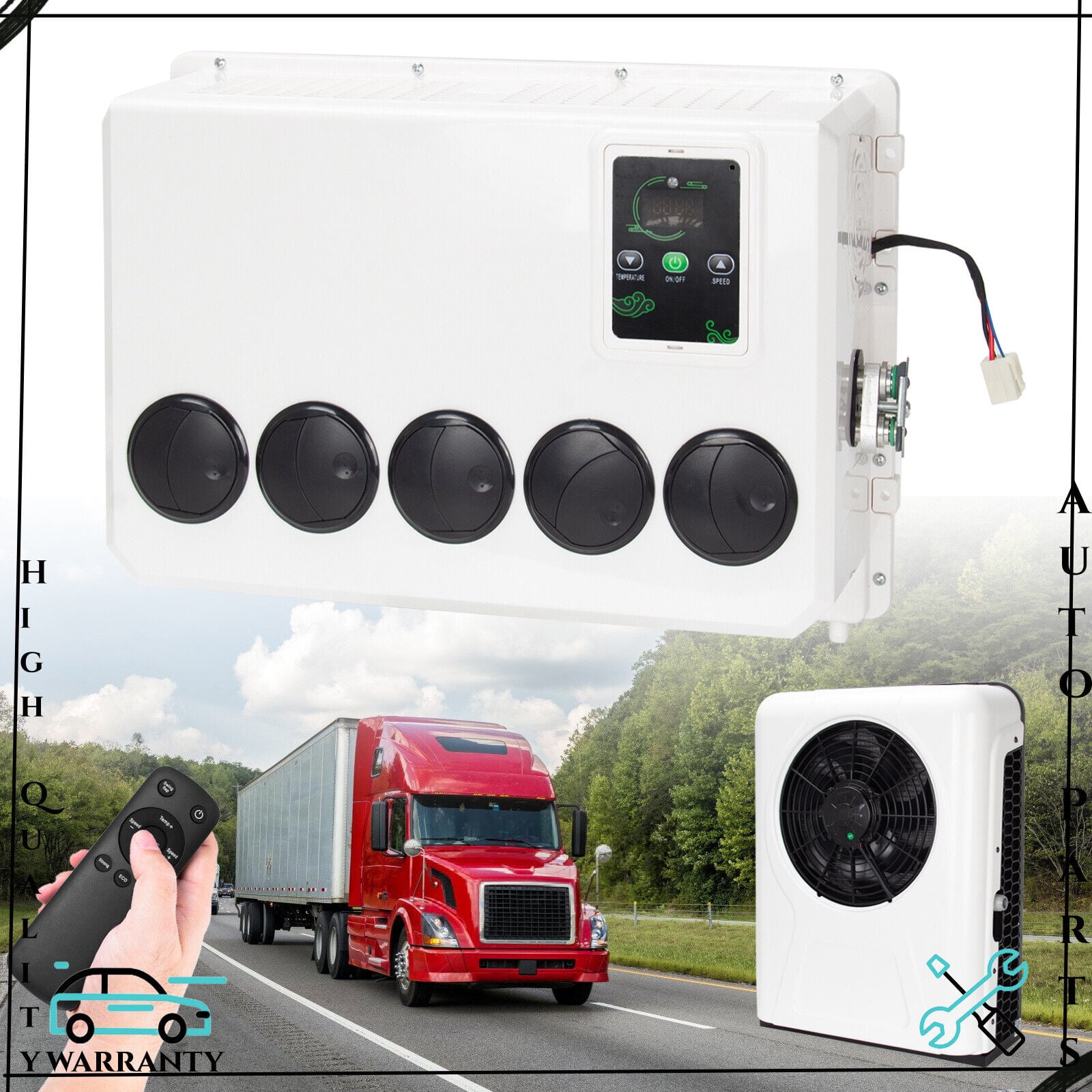 For Semi Trucks RV Caravan 12000 BTU Truck Cab Air Conditioner 12V ...