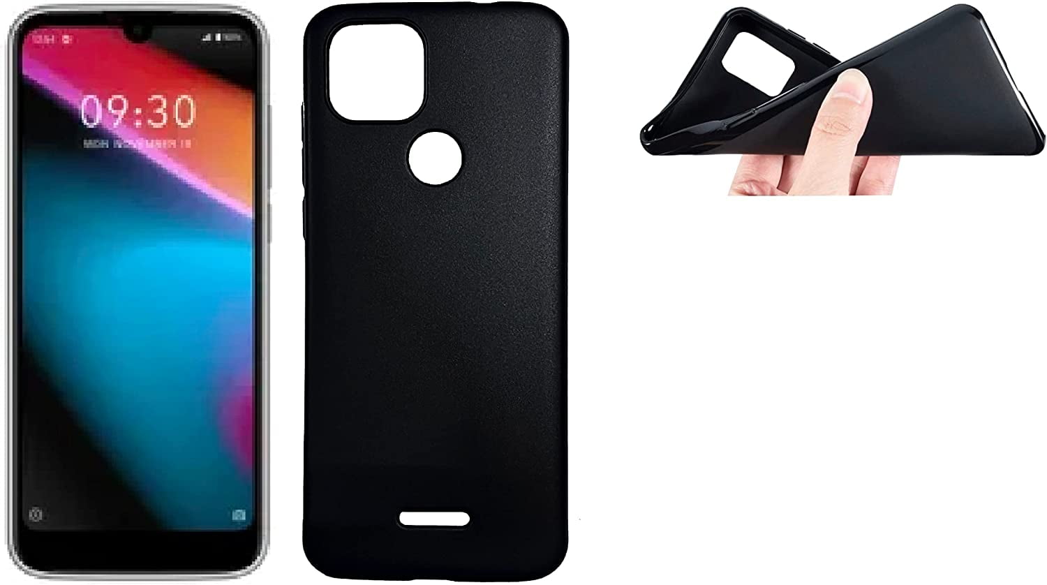 Sense TW102 Black TPU Flexible Skin Cover + Tempered Glass for Cell ...