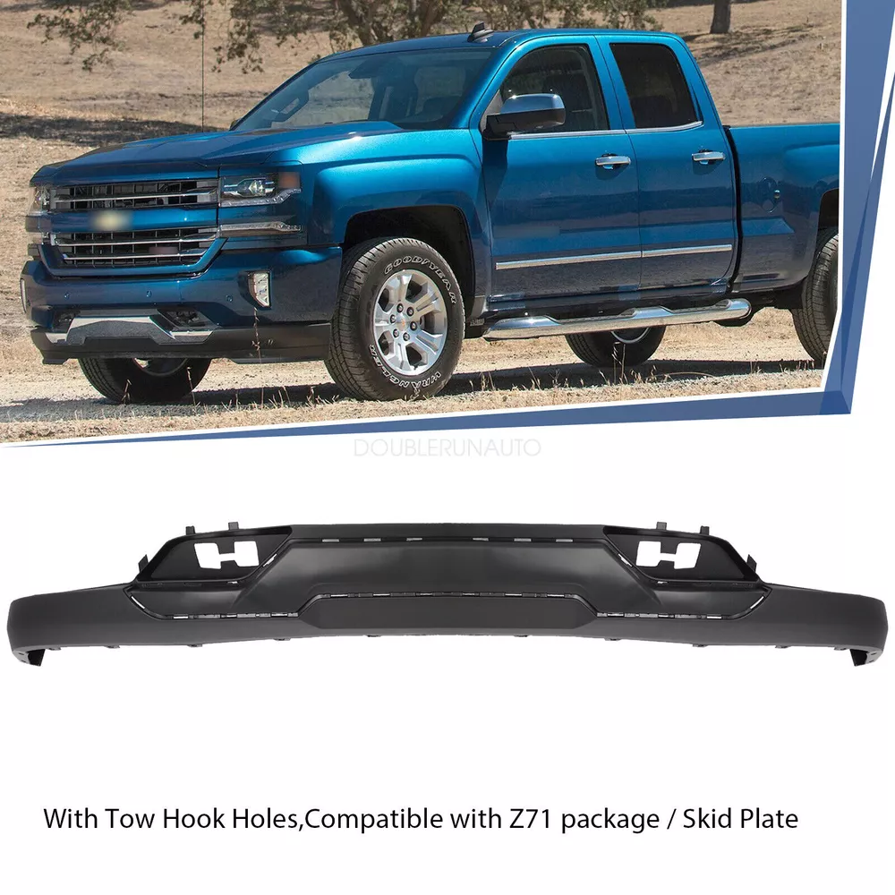 For Silverado 1500 2016-2019 Front Bumper Valance With Tow Hook Holes ...