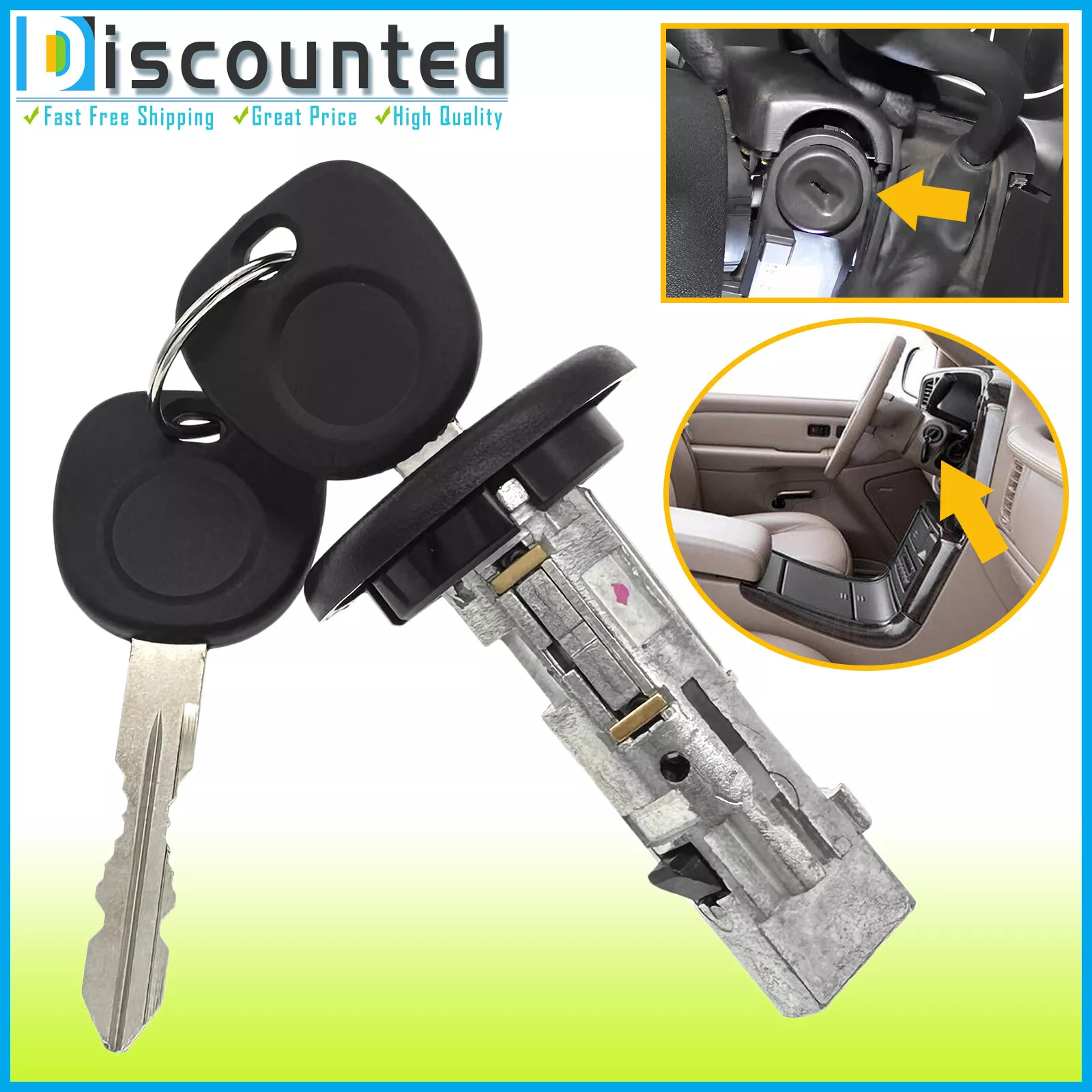 For Silverado Sierra 03-06 Ignition Switch Lock Cylinder Tumbler Barrel ...
