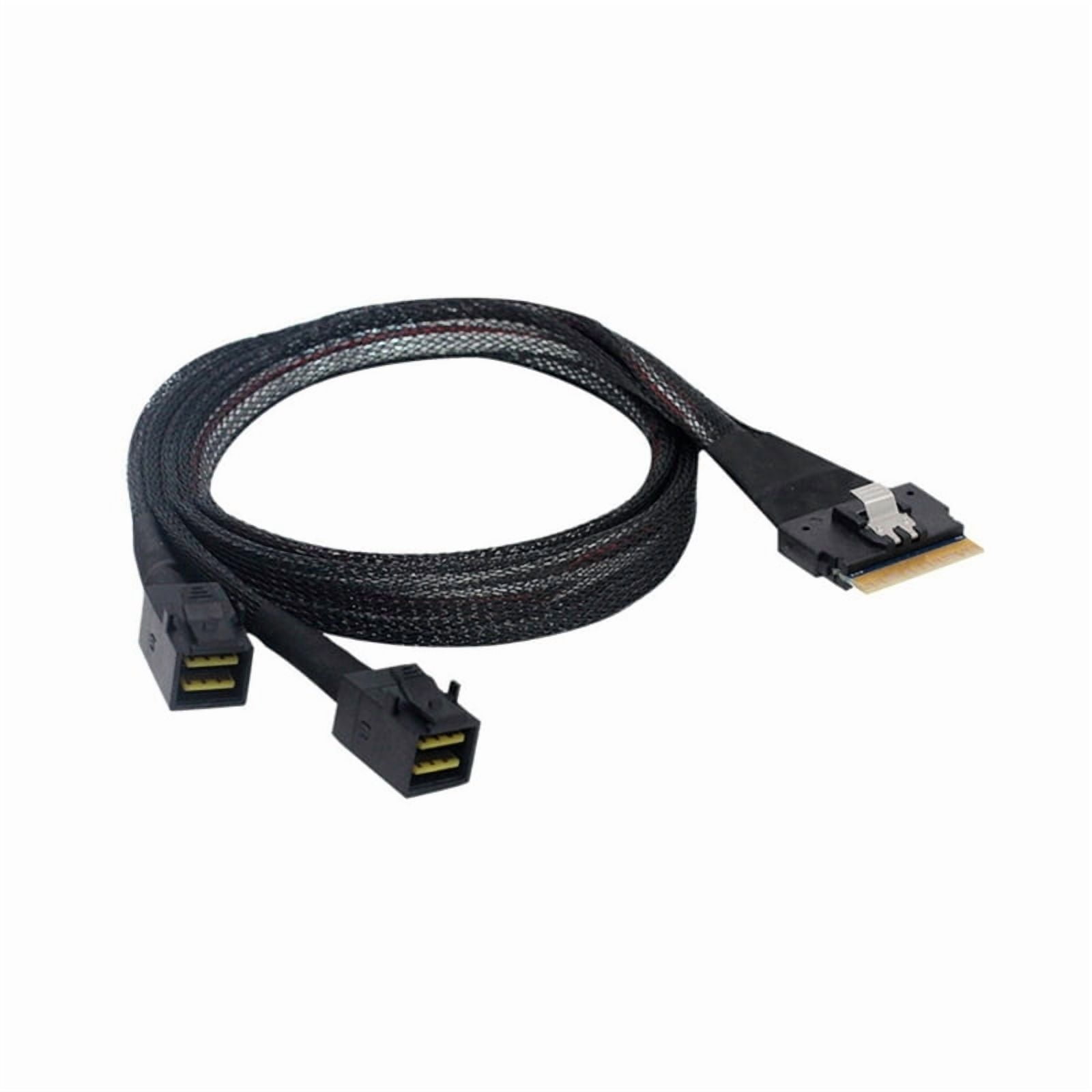SFF-8654 8i to Dual SFF-8643 Data Cable Support SLIM SAS4.0 Fast Speed ...