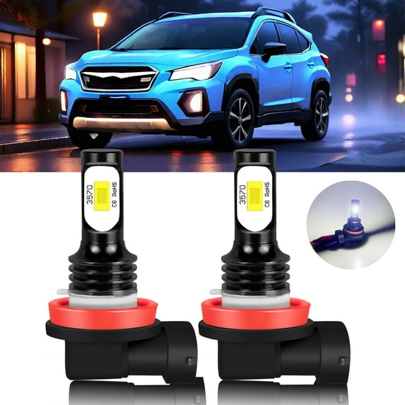 For Subaru Crosstrek 2018-2023 LED Fog light Bulbs 6000K White H16 H11 H8,Super Bright 2 PCS ...