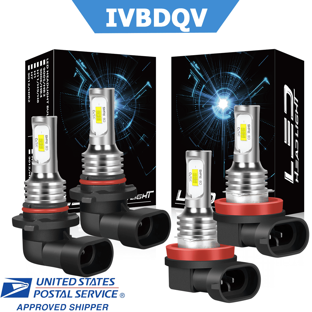 For Subaru Outback 2015-2019 LED Headlight Bulb 9005 High Beam+H11 Low ...