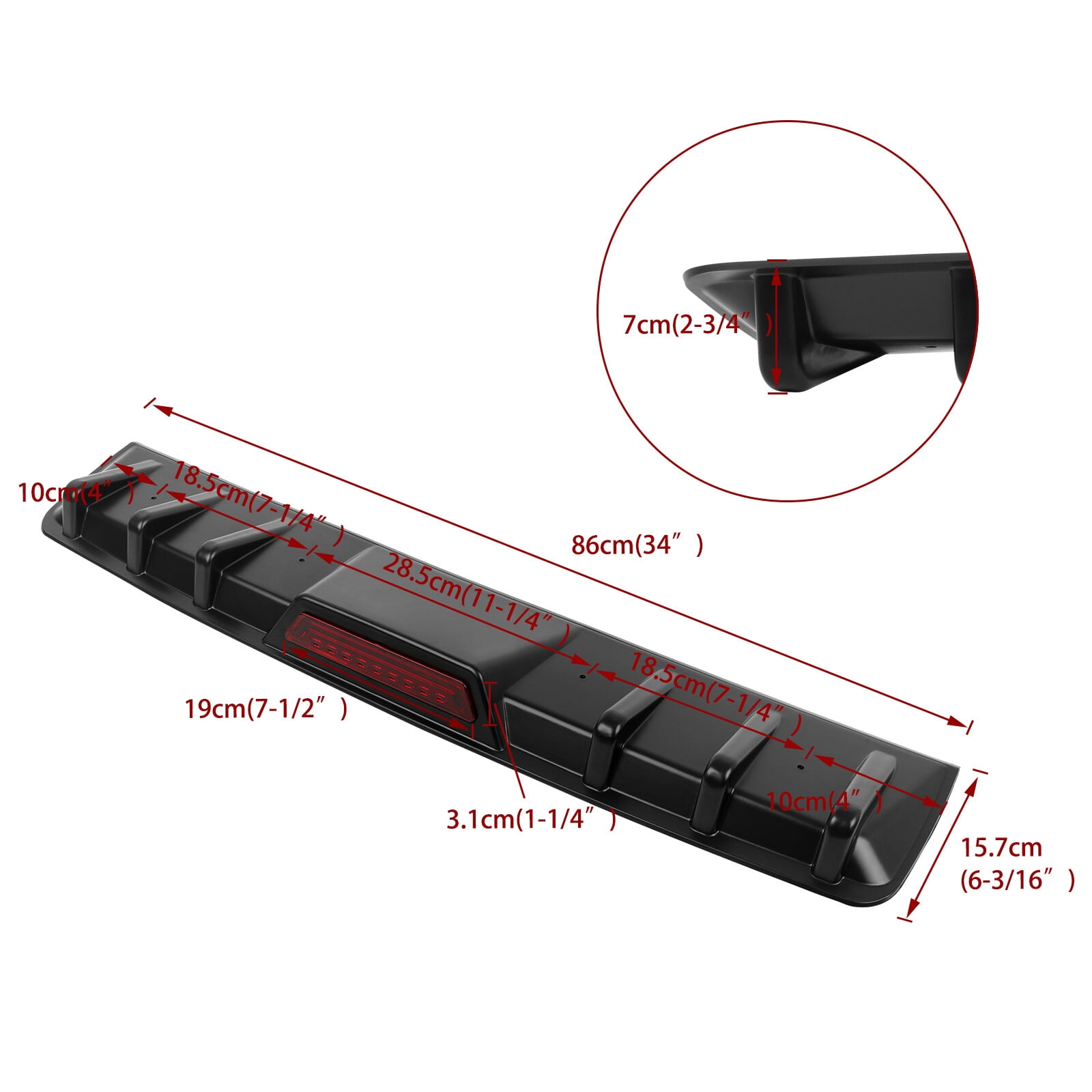 For Subaru Outback Shark Fins Wing Rear Diffuser Bumper Spoiler Lip w ...
