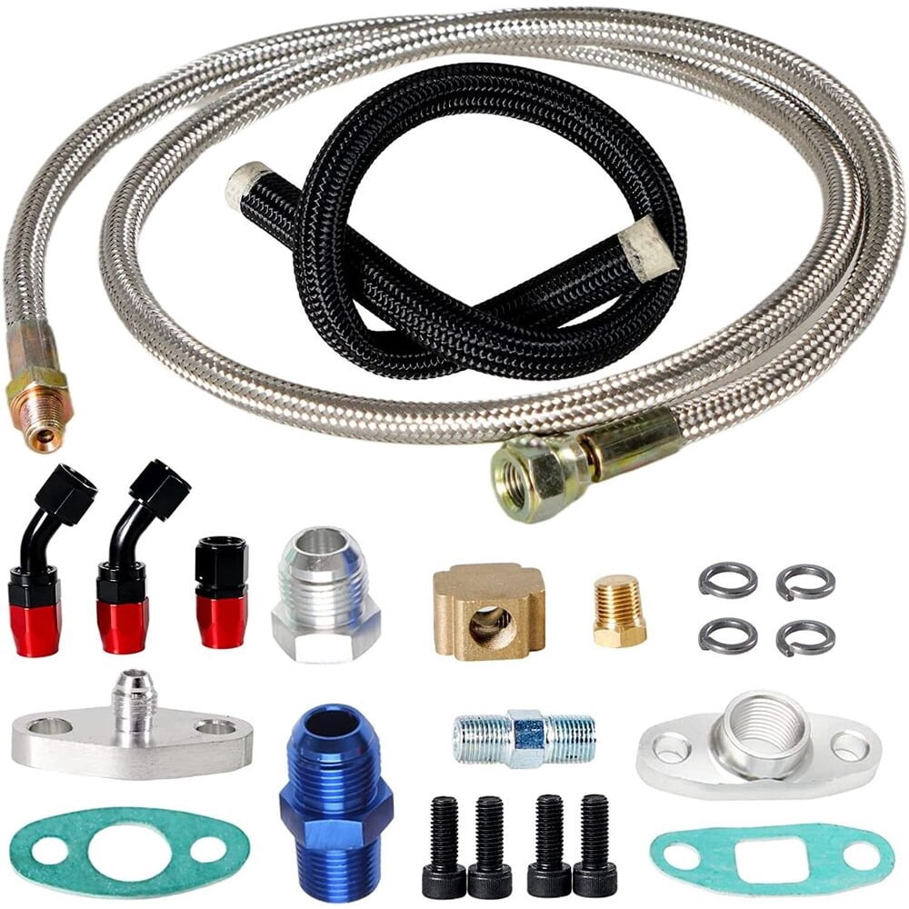 For T3 T4 T70 T66 GT35 Turbo Charger Oil Drain Return Line Oil Feed ...