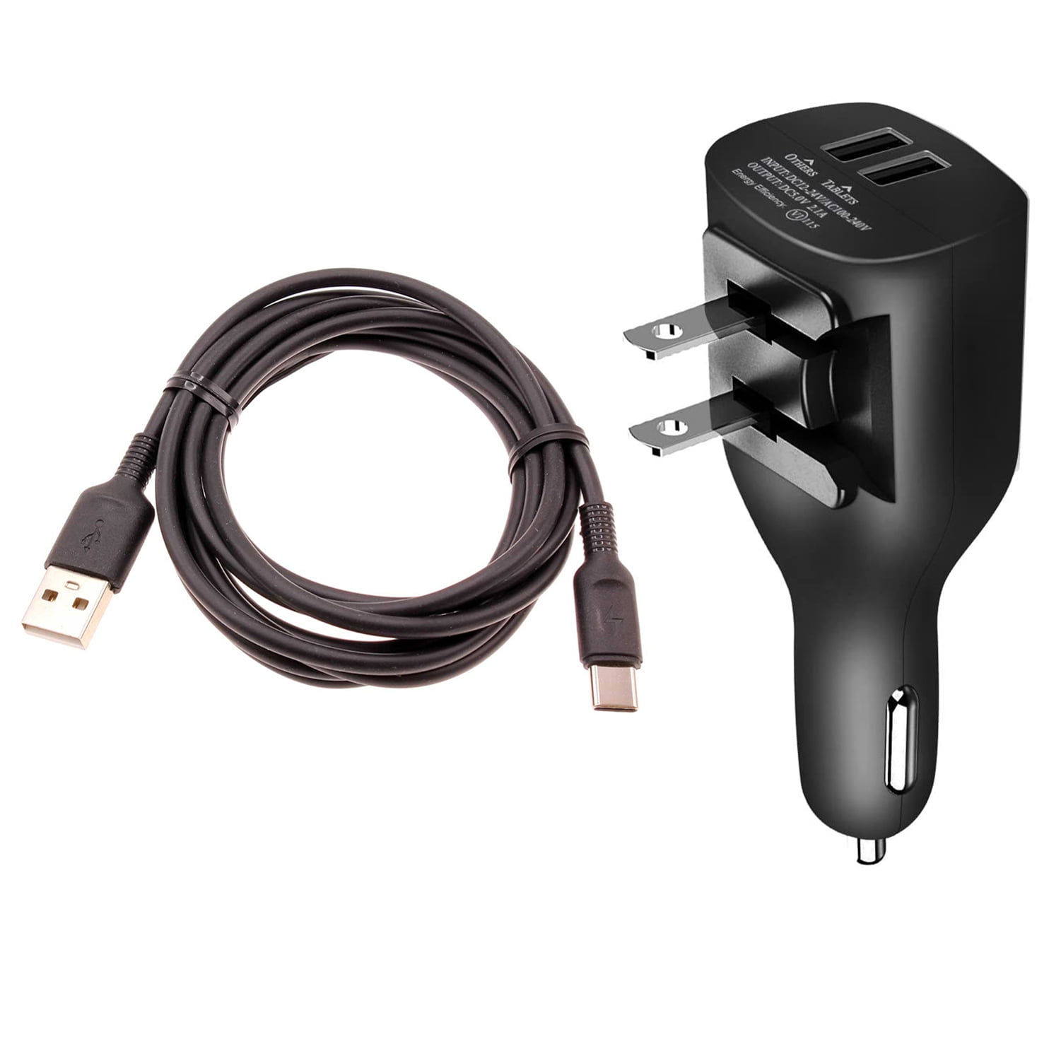 For TCL 30/40 XE 5G - 2-in-1 Car Home Charger, 6ft Long USB-C Cable ...