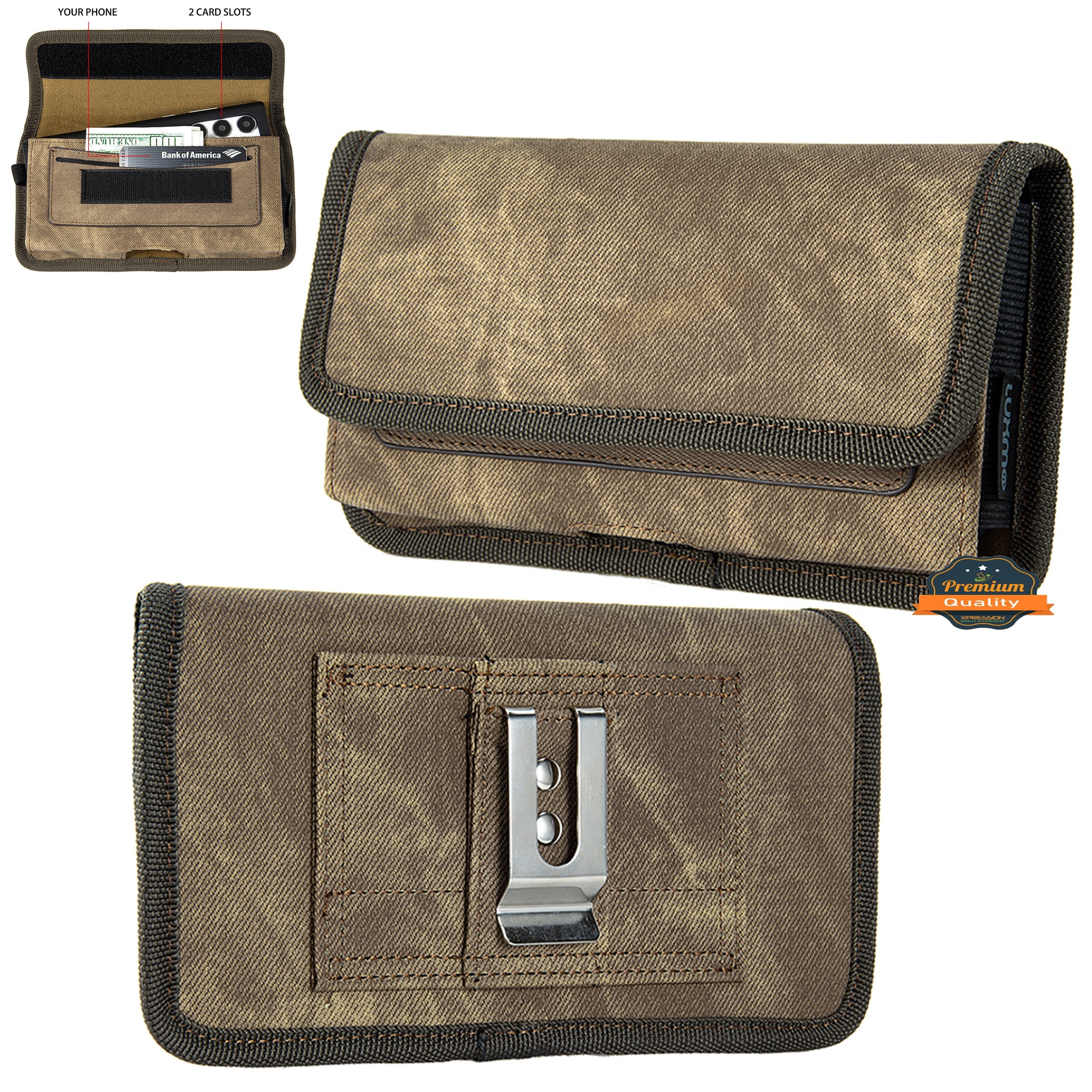 For TCL 30Z / Jet Universal Horizontal Cell Phone Case Fabric Holster ...