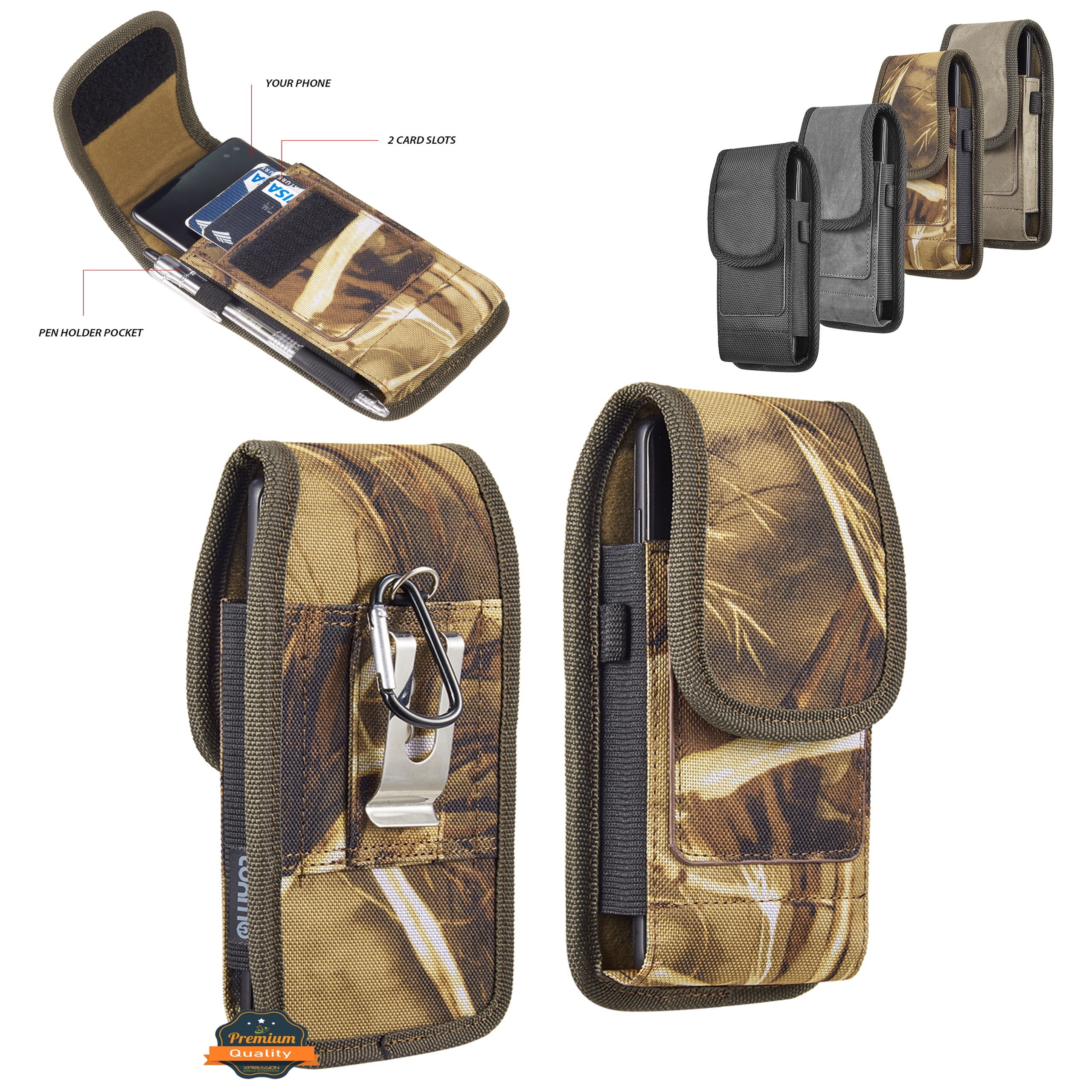 For TCL 30Z, TCL Jet Universal Pouch Case Vertical Phone Holster Camo ...