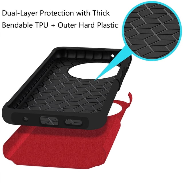 For TCL 50 XL 5G Case Dual Layered Rugged Cover with Ring stand ...