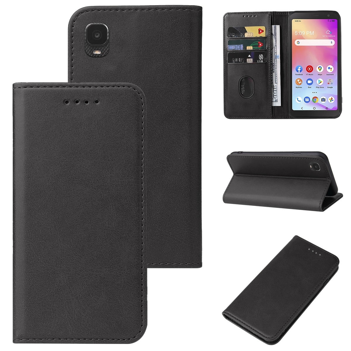 For TCL A3 A509DL/A30 Magnetic Closure Leather Phone Case - Walmart ...