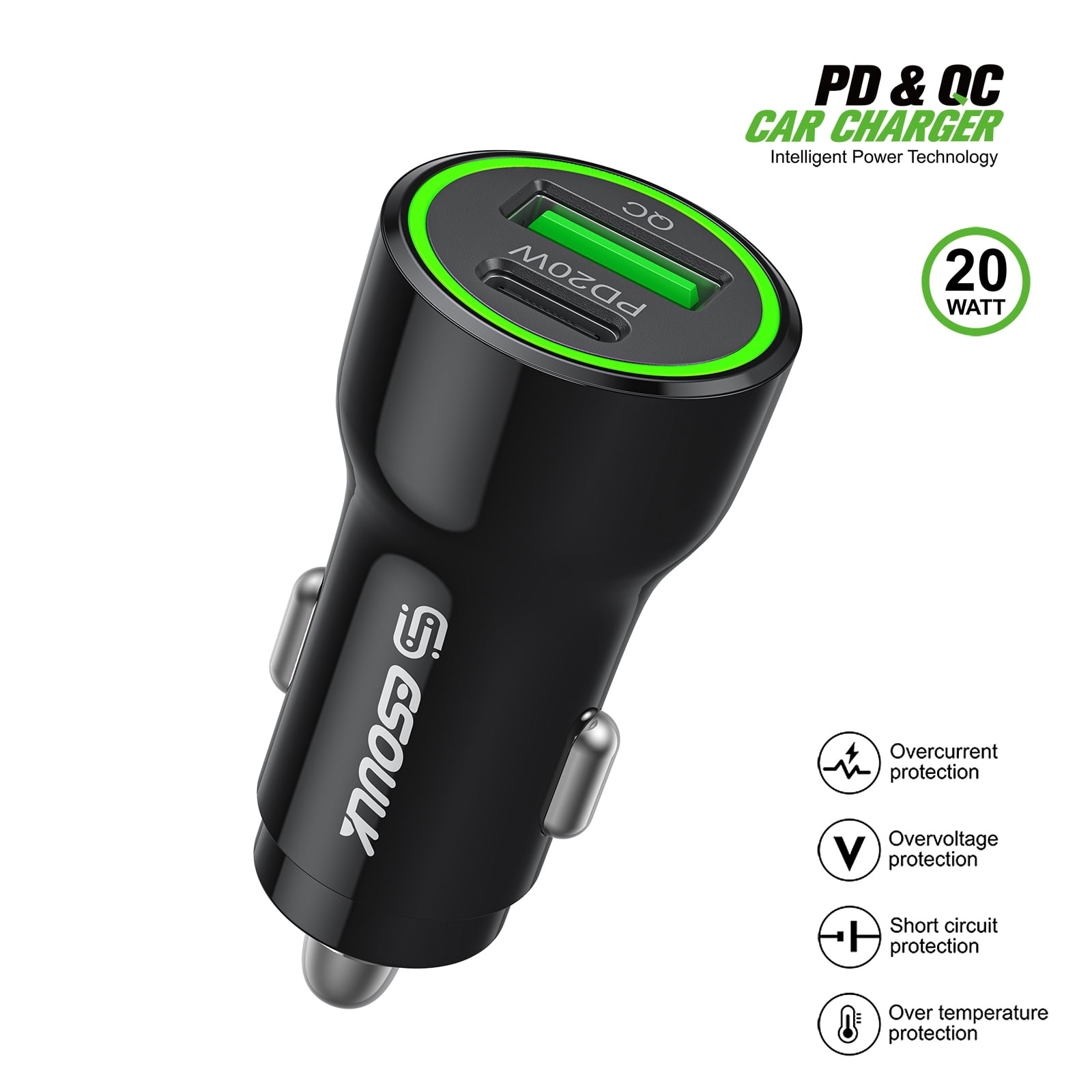 For TCL Flip 3 20W Car Charger PD + 2.4A USB - Car Charger Adapter Only ...