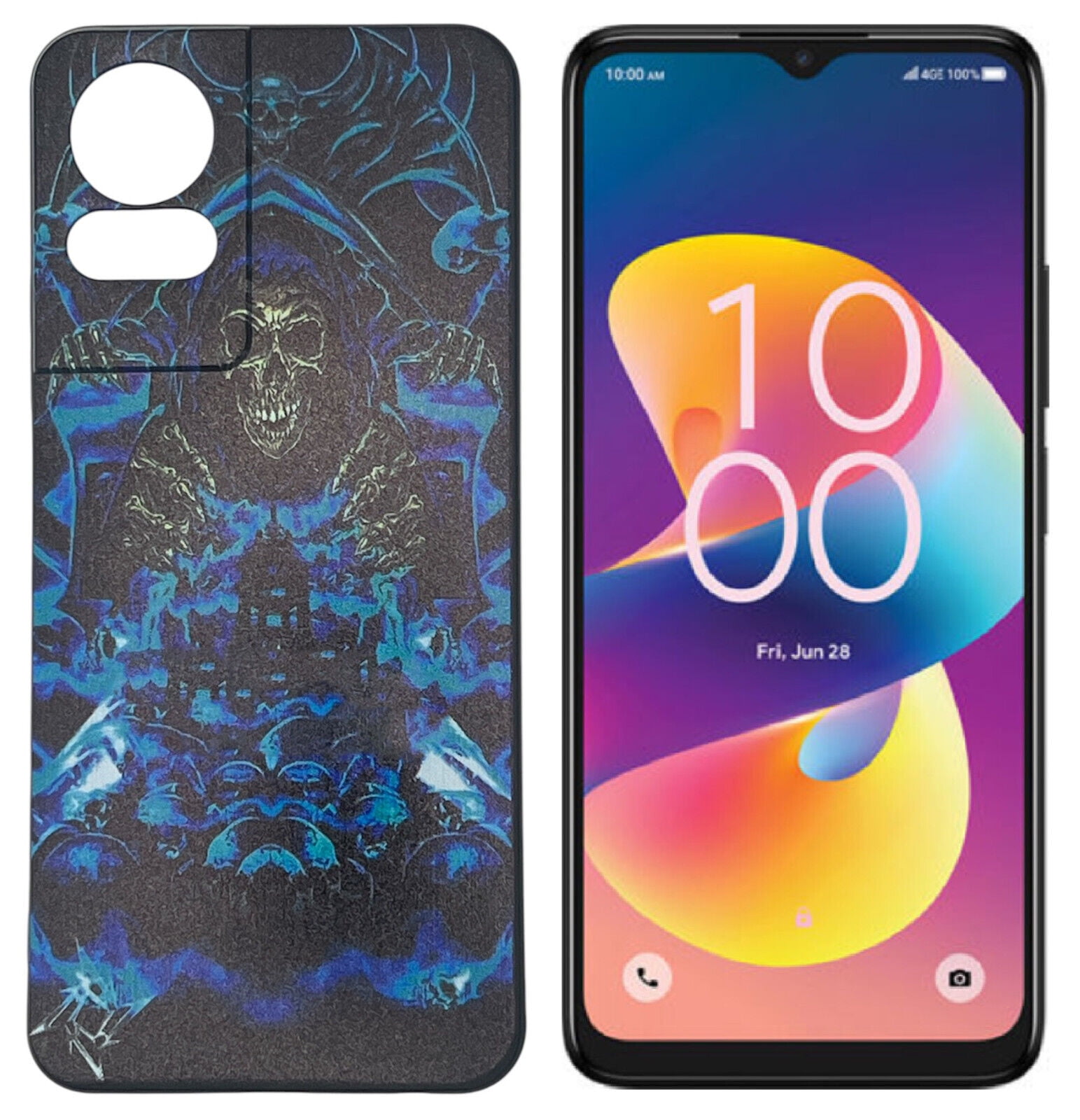 For TCL K23 TPU 1-Piece Flexible Skin Cover Cell Phone Case - Blue ...