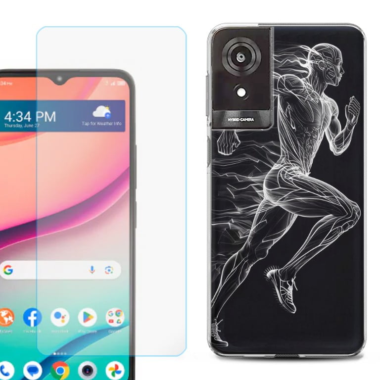 For TCL K24 Phone Case Cover, Shockproof Case with Tempered Glass ...