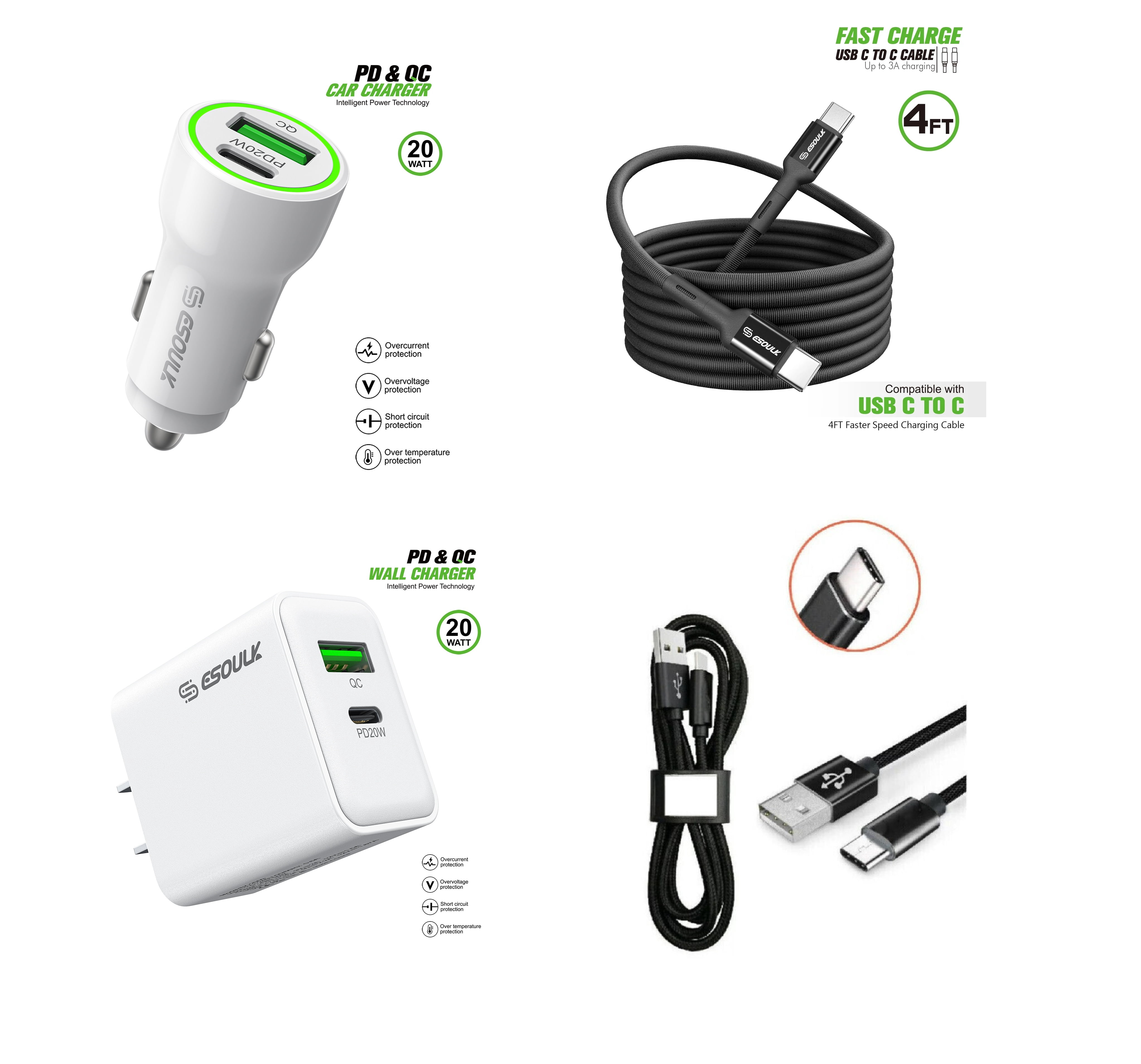 For TCL K24 T434D 20W Car Charger Plus 20W Wall Charger with 1X A to C ...