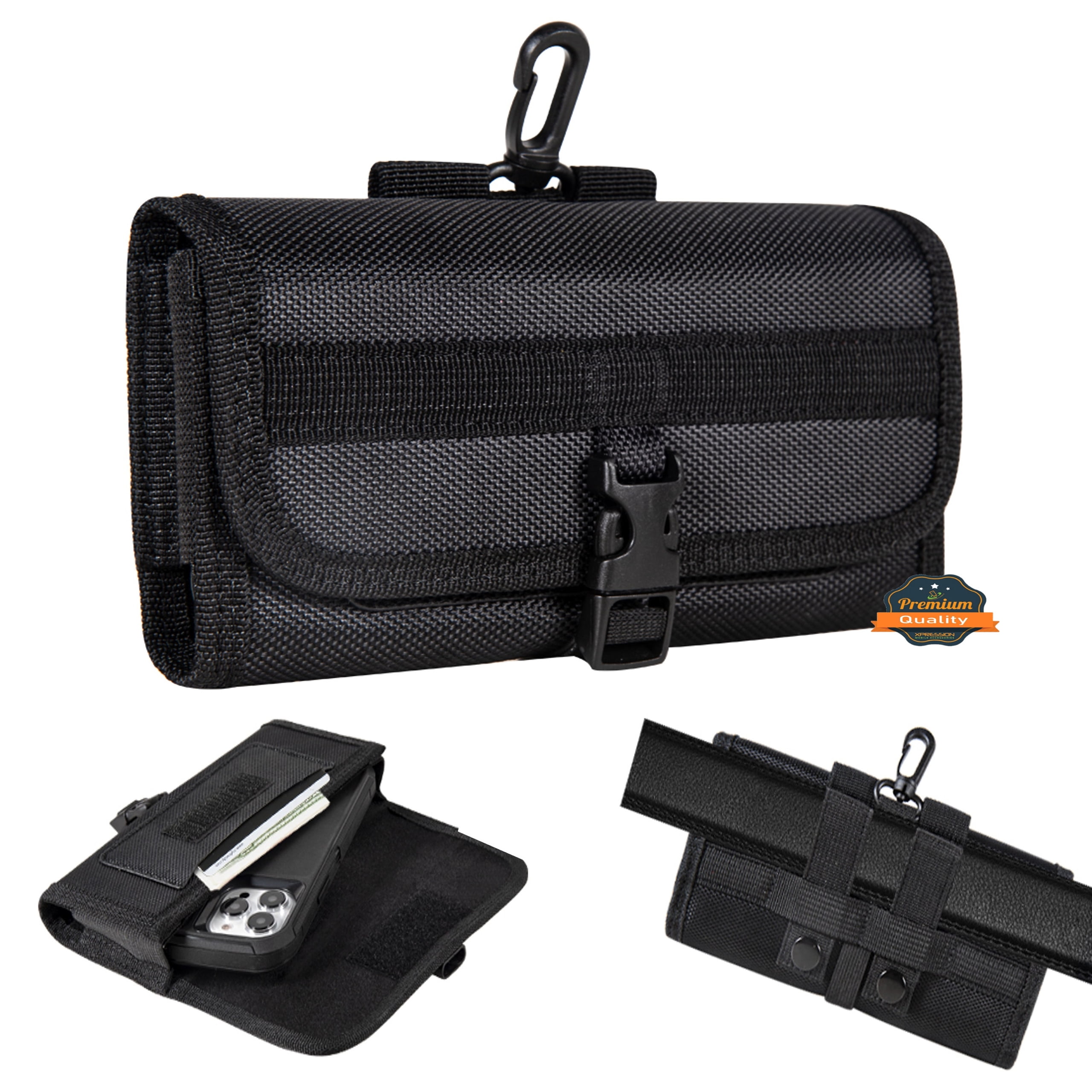 For TCL Stylus 5G Universal Pouch Case Horizontal Phone Holster Nylon ...