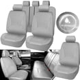 For TOYOTA Leather Car Seat Covers Full Set 5-Seats Front Rear ...