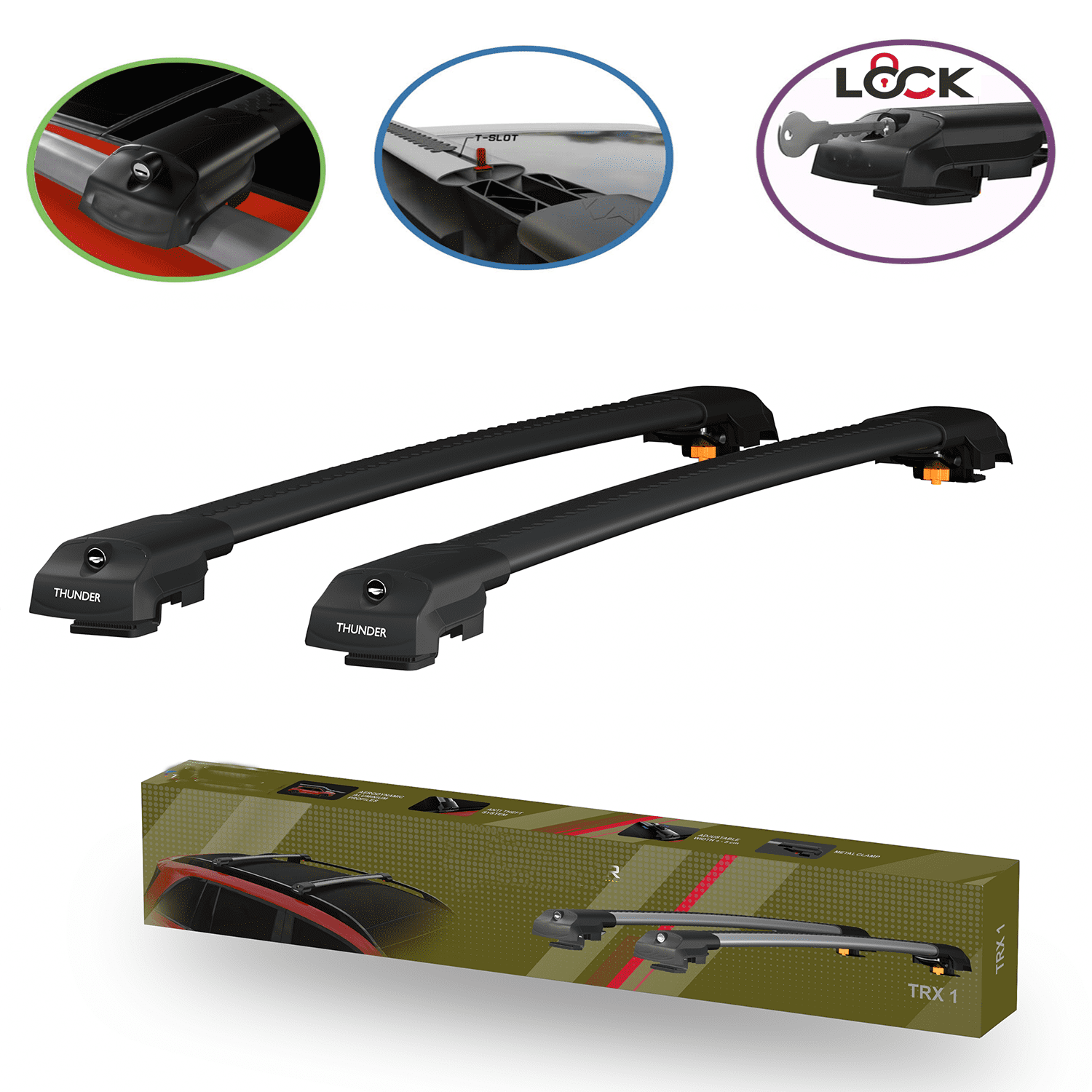 For TOYOTA RAV4 2014-2018 Black Aluminium Roof Rack Cross Bars Cargo ...