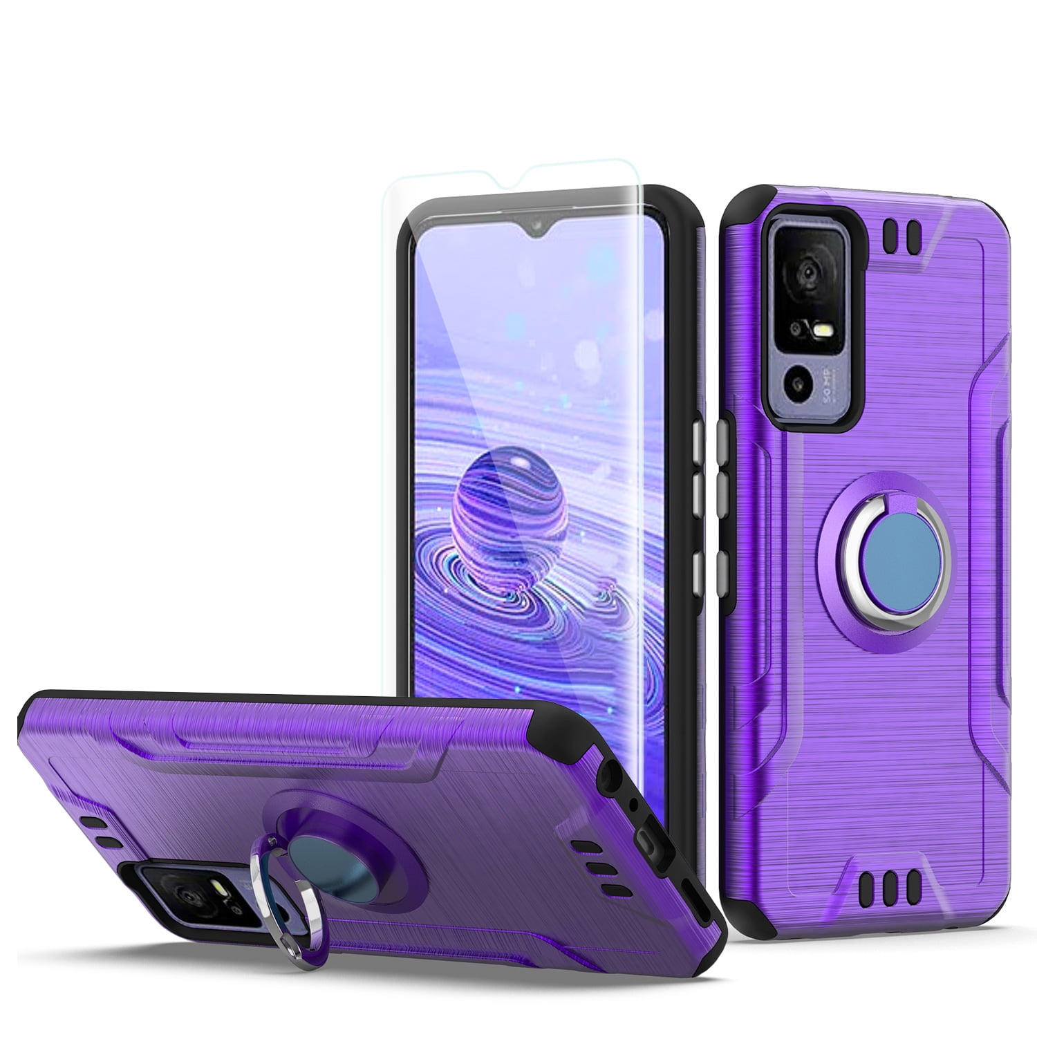 For TCL 40 XE 5G Full Package with Tempered Glass Ultra Strong Ring ...