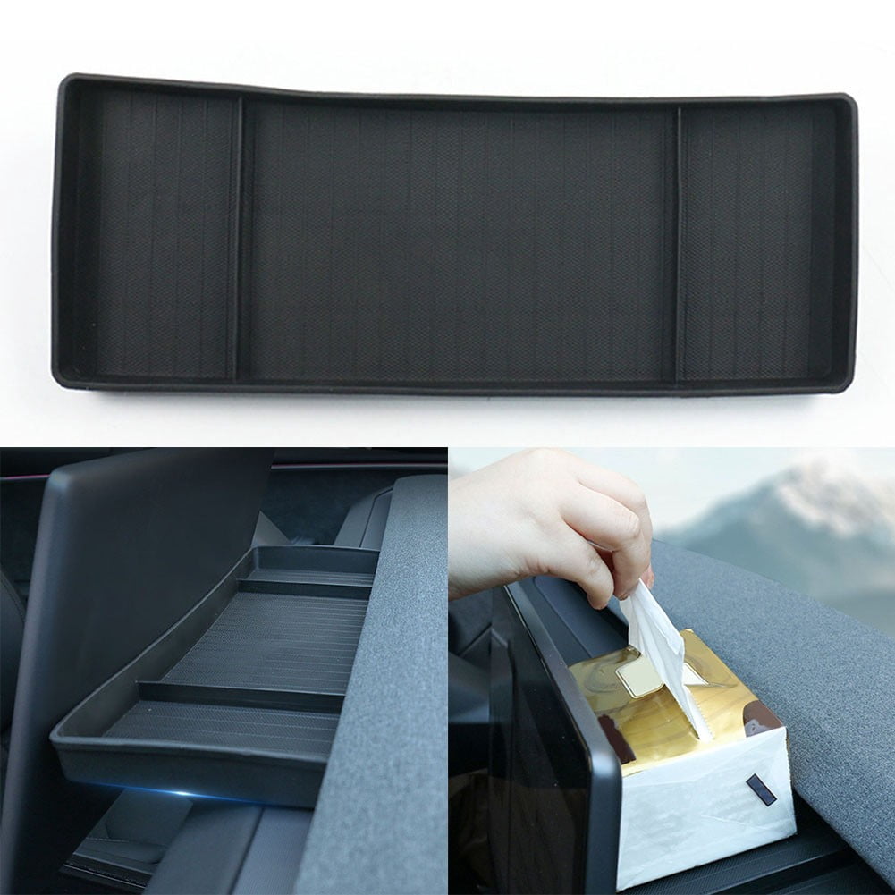 For Tesla Model 3 2024 Dashboard Storage Box Navigation TPE Screen Rear ...