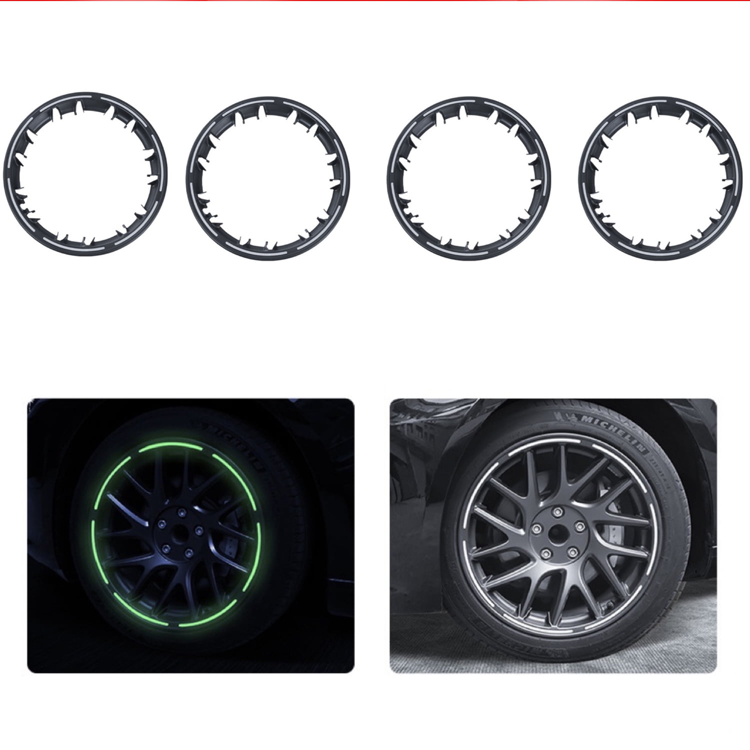 For Tesla Model 3 2024 Highland 18 inch Luminous Hubcap Protector Cover ...