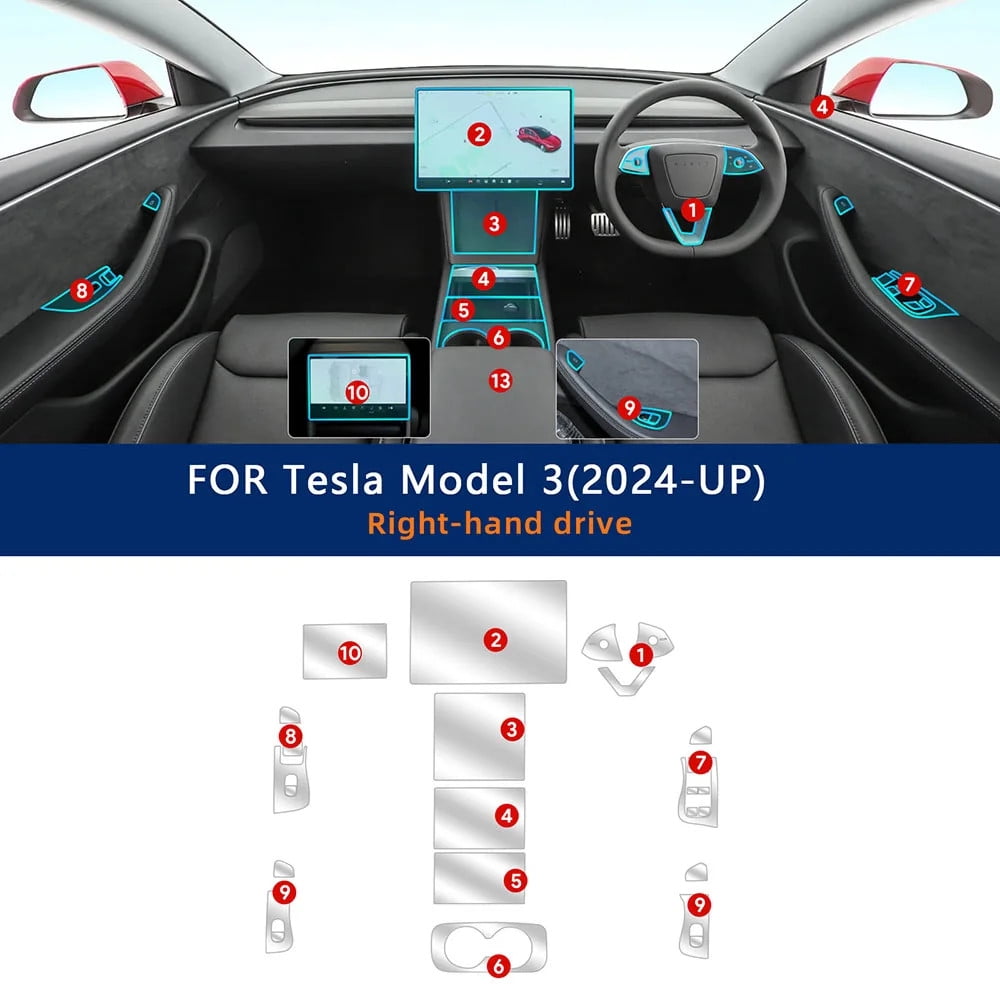 For Tesla Model 3 Highland 2024 2025 TPU Gearbox Panel Navigation ...