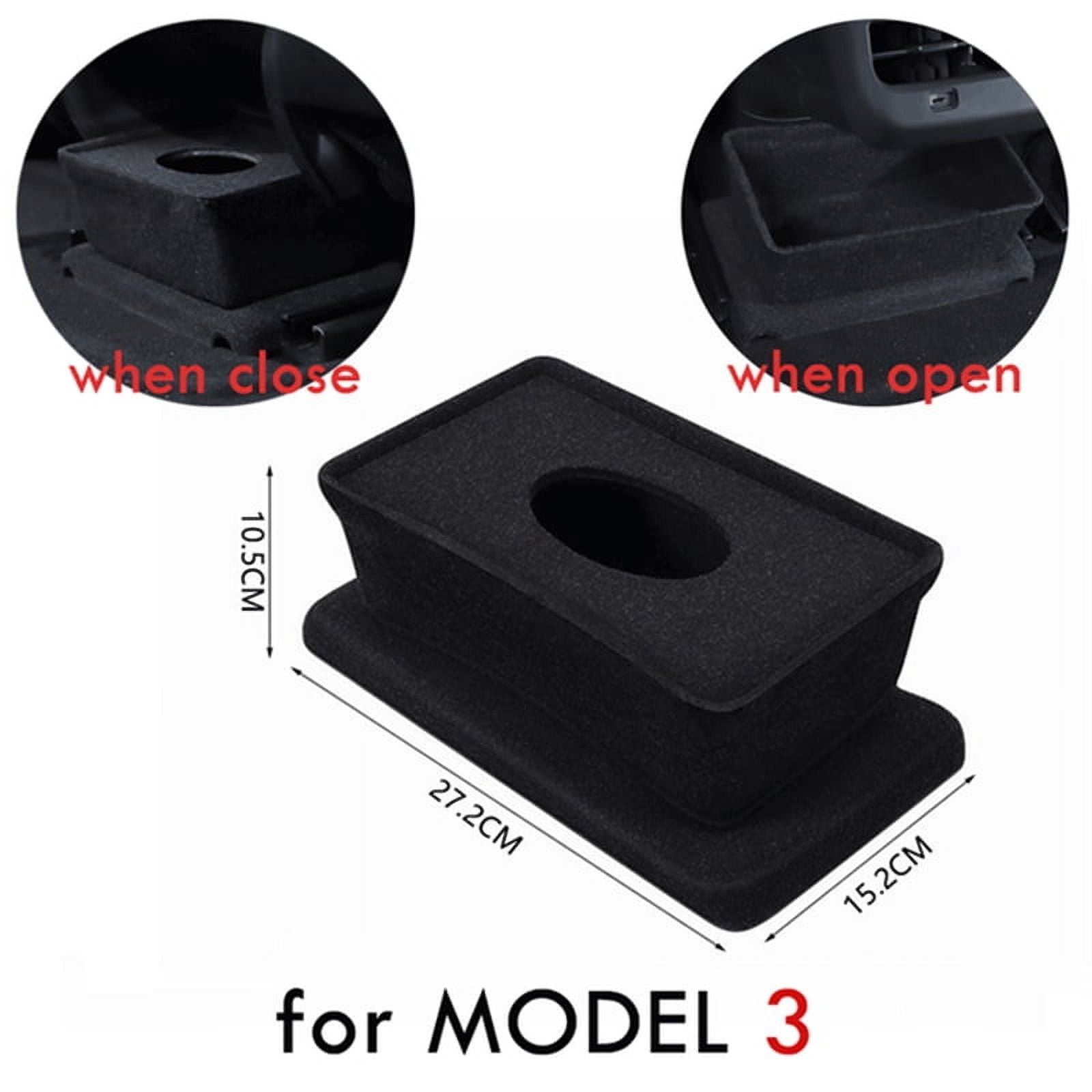 For Tesla Model 3 Model Y Rear Central Control Storage Box Flocking ...