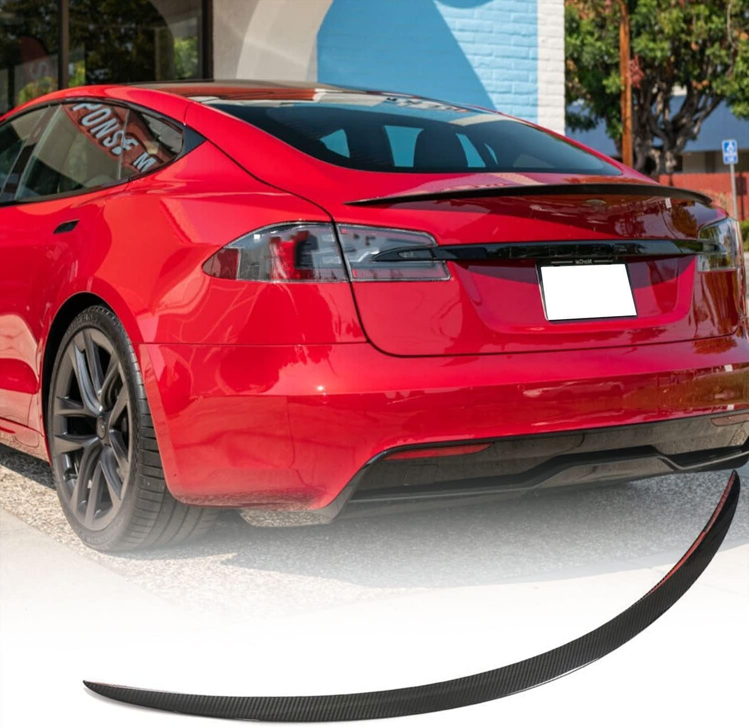 For Tesla Model S 2021-2023 4-Door Carbon Fiber Rear Trunk Spoiler ...