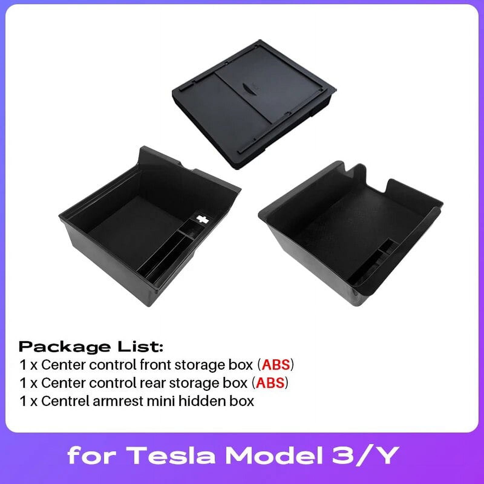 For Tesla Model Y Hidden Storage Box Car Center Console Armrest Front ...