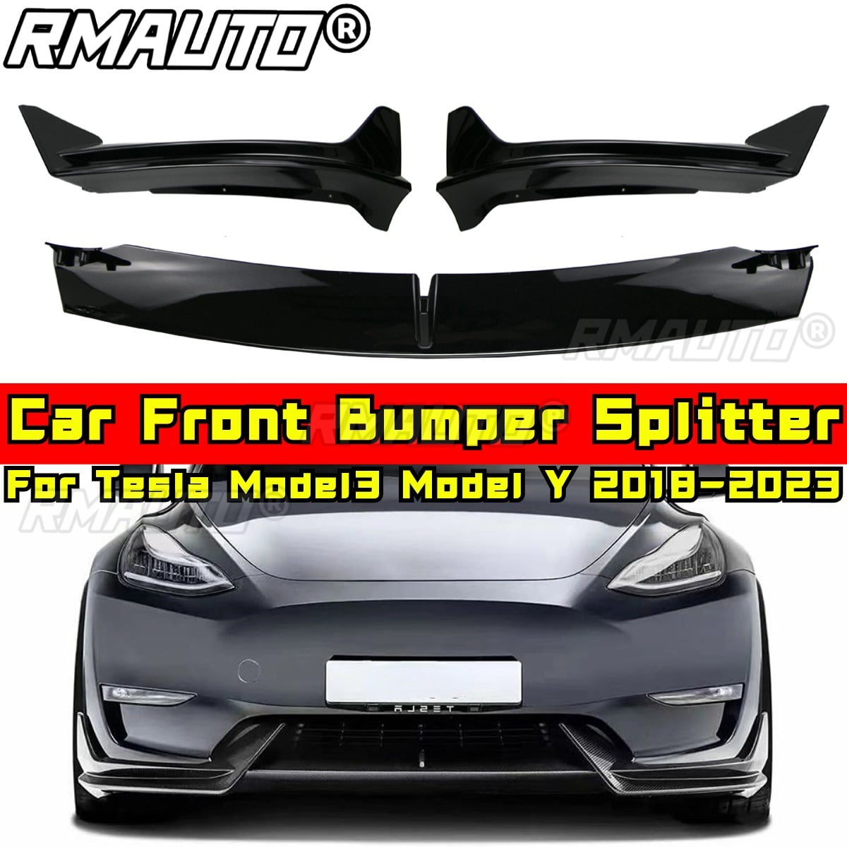 For Tesla Model3 Model Y 2018-2023 Body Kit Front Bumper Splitter ...