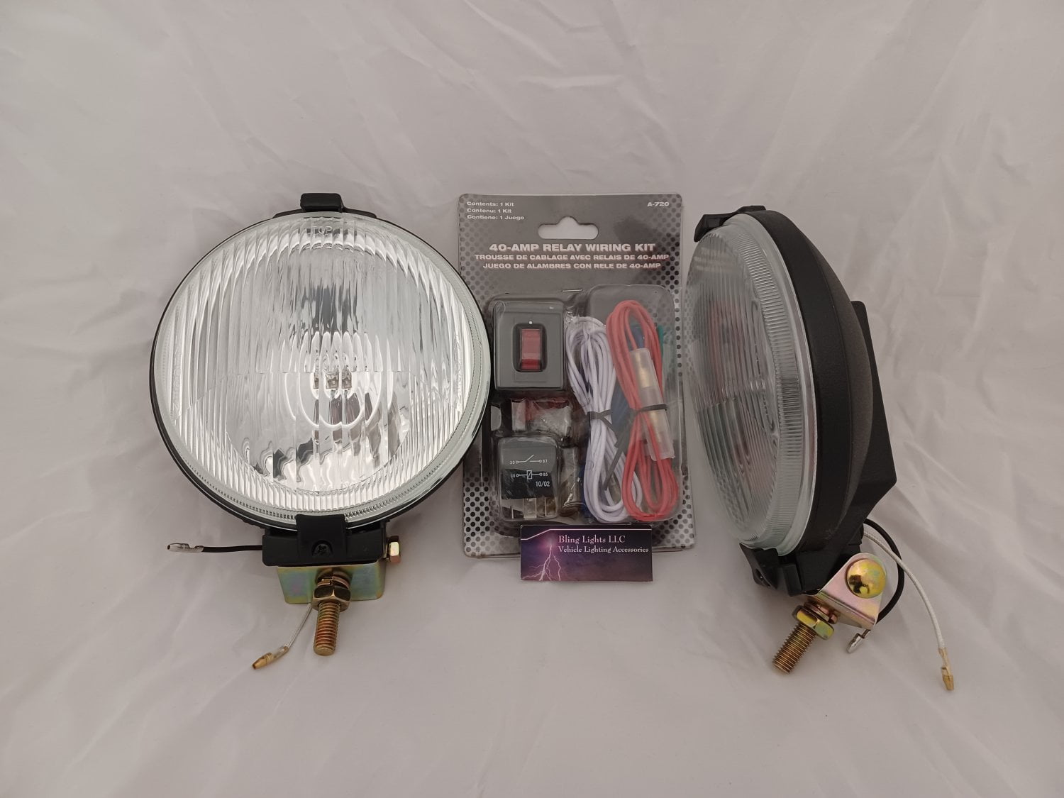 For The 6" Round Off Road Auxiliary Bar Lamps 4x4 Driving Lights Kit ...