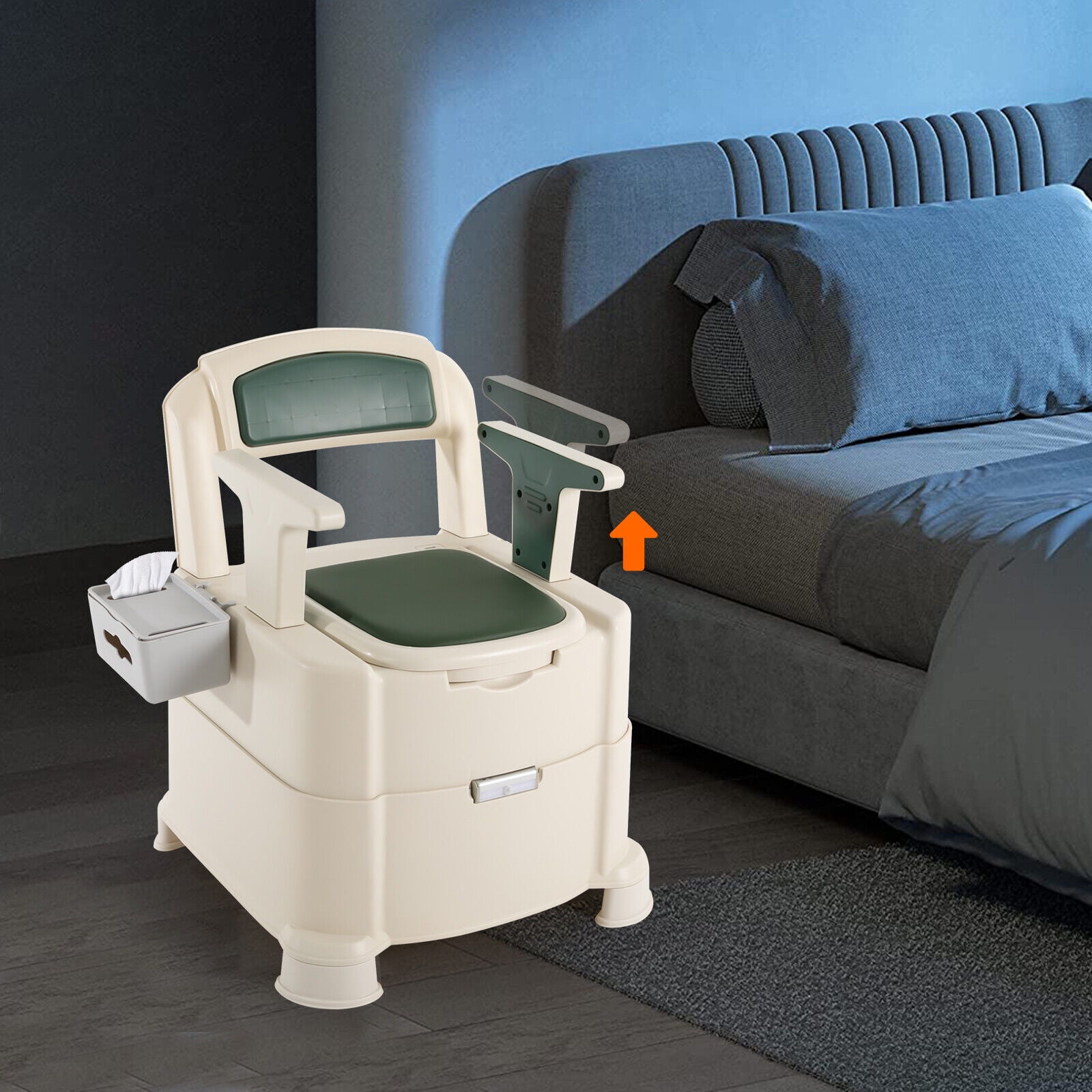 For The Elderly and The Sick TPE Home Portable Toilet with Sensor Night ...