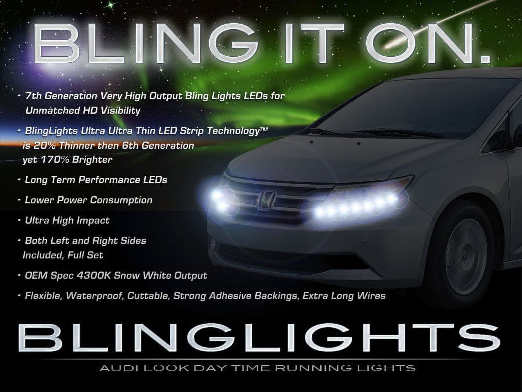 For The Honda Odyssey LED DRL Head Lights Strips Day Time Running Lamps ...