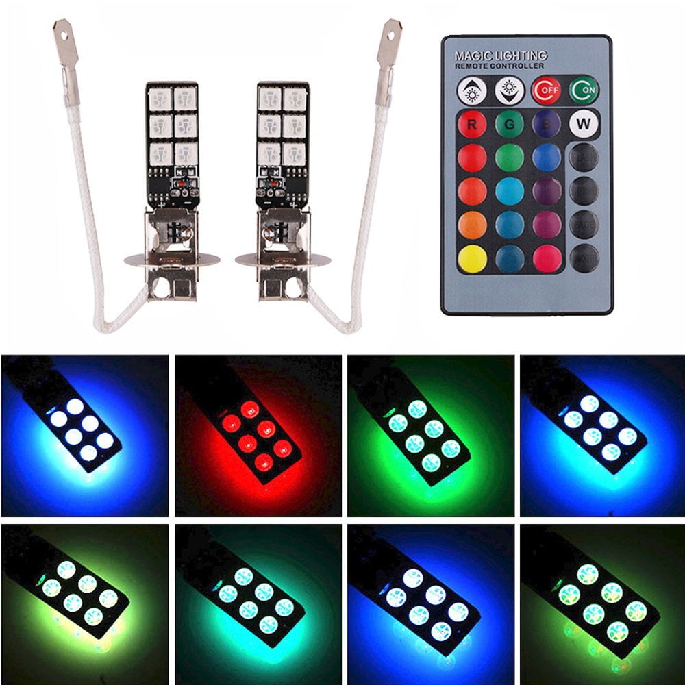 For The Remote Control LED Color Changing H3 LED Bulb Kit Set - Walmart.com