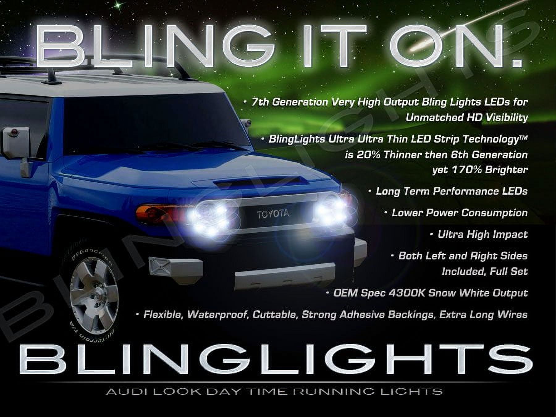 For The Toyota FJ Cruiser LED DRL Light Strips Headlamps Headlights Day ...