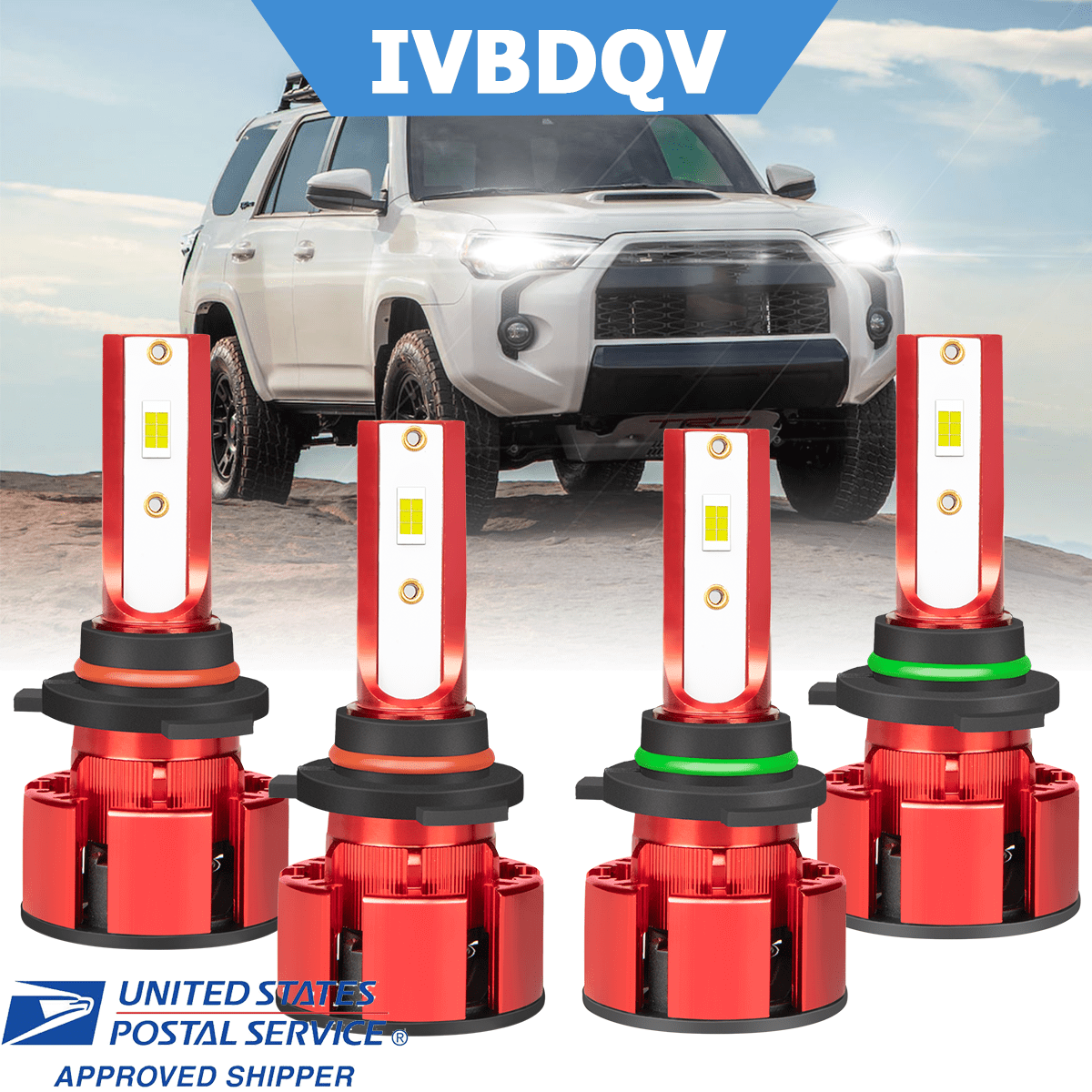 For Toyota 4Runner 2003-2005 LED Headlight Bulbs 9005 High Beam + 9006 ...