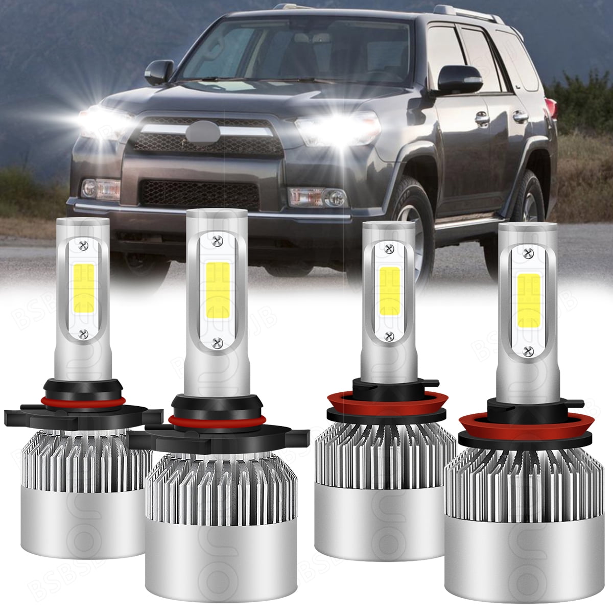 For Toyota 4Runner 2006-2020 Combo 9005+H11 LED Headlight High/Low Beam ...