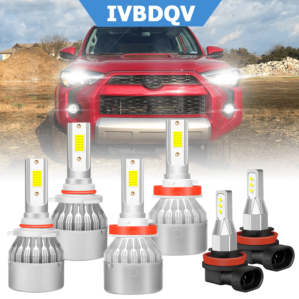 For Toyota 4Runner 2010-2020 LED Headlight Bulbs 9005 High & H11 Low ...