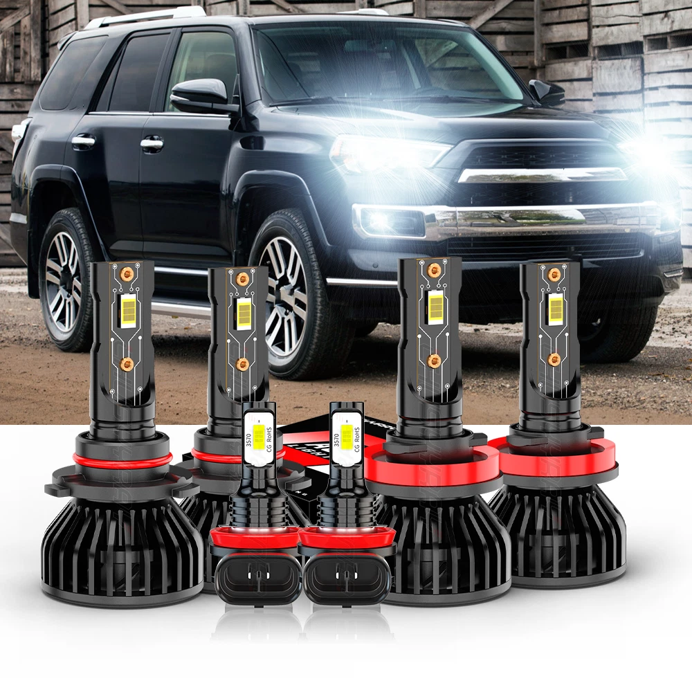 For Toyota 4Runner 2010-2020 LED Headlight Bulbs Hi/Lo Beam Fog Light ...