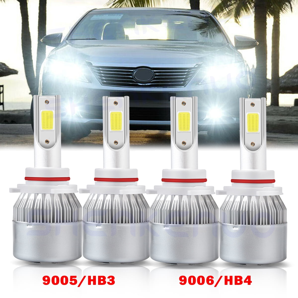 For Toyota Camry 1992-1996 6000K LED Headlight High Low Beam Bulbs ...