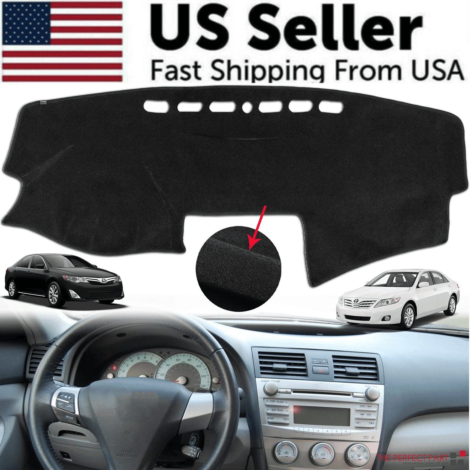 For Toyota Camry 2007-2011 US DashMat Dash Cover Dashboard Mat Car ...