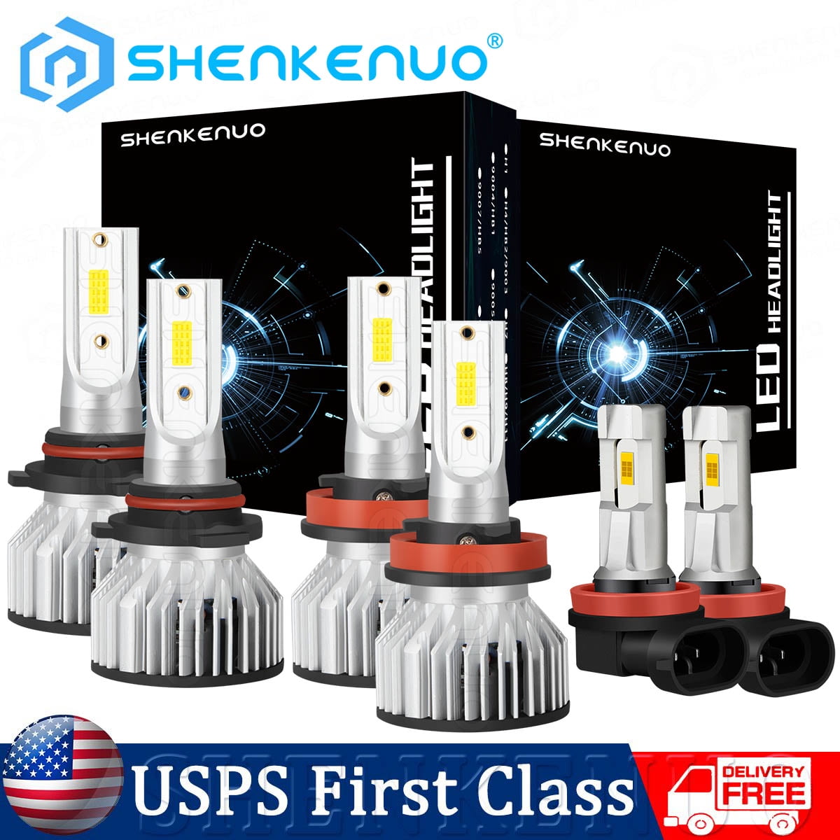 HMCYCI LED Headlight Bulbs Kit for Toyota Camry 2007-2014, High/Low Beam, Fog Light, 6000K Cool ...