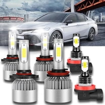 9005 9006 H11 LED Combo Headlights High Low Beam Bulbs White Fog Light ...