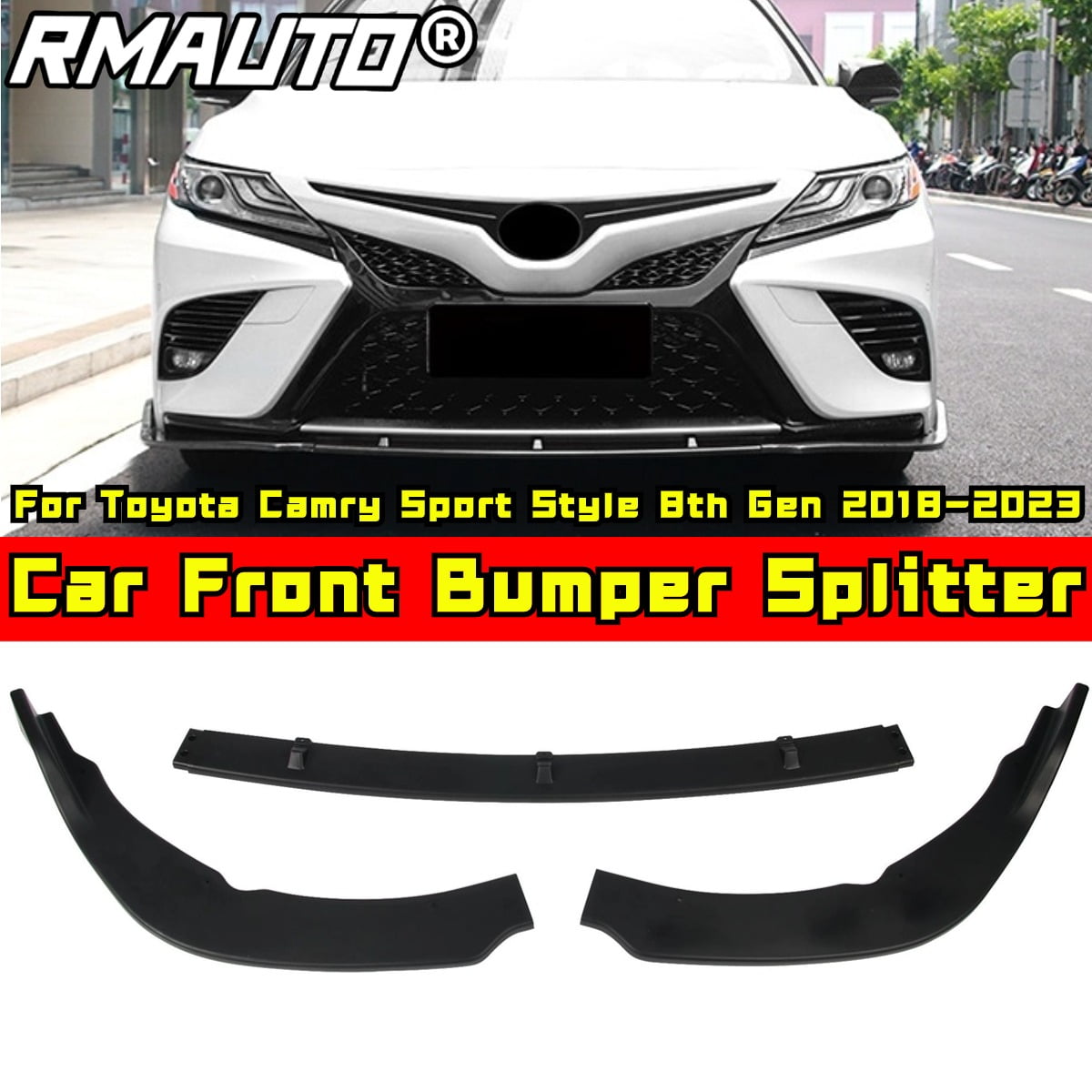 For Toyota Camry 8th Gen 2018-2023 Body Kit Front Bumper Spoiler Glossy ...