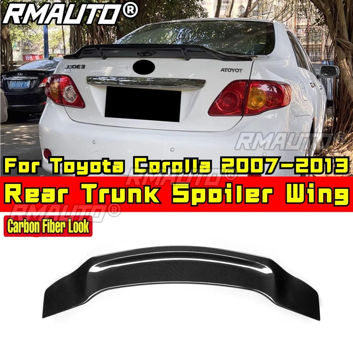 For Toyota Corolla 2007-2013 Rear Roof Spoiler Rear Trunk Spoiler Wing ...
