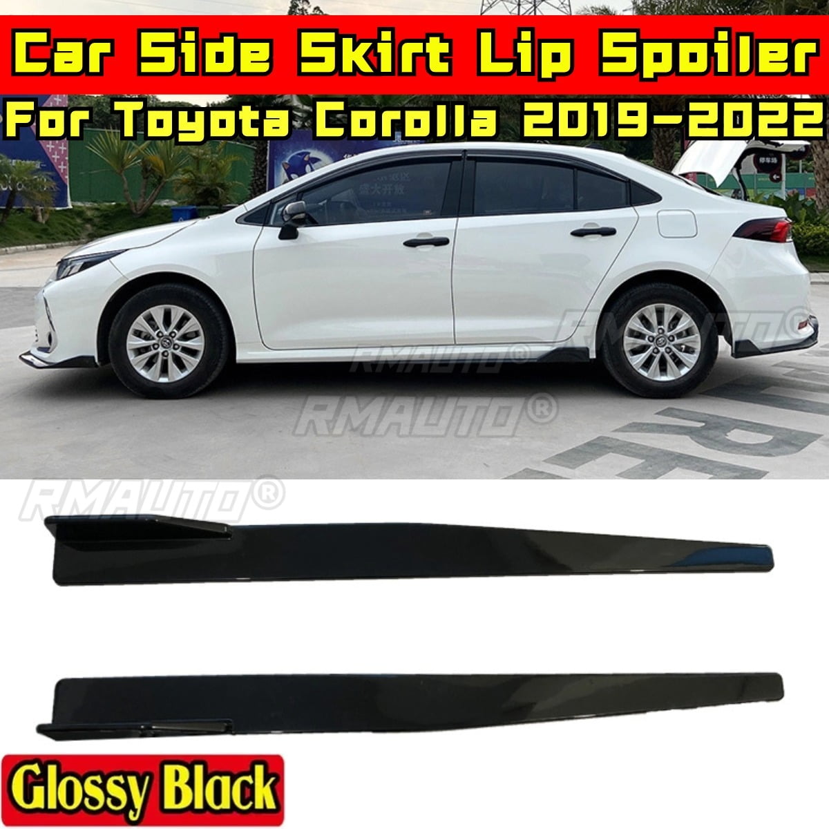 For Toyota Corolla 2019-2022 Body Kit Car Side Skirt Lip Carbon Fiber ...