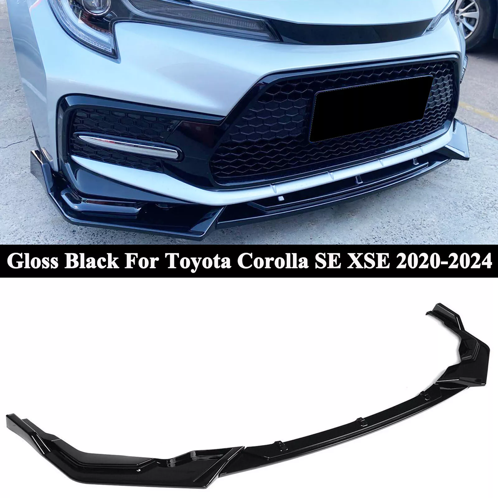 For Toyota Corolla SE/XSE 20-2024 Glossy Black Front Bumper Lip ...