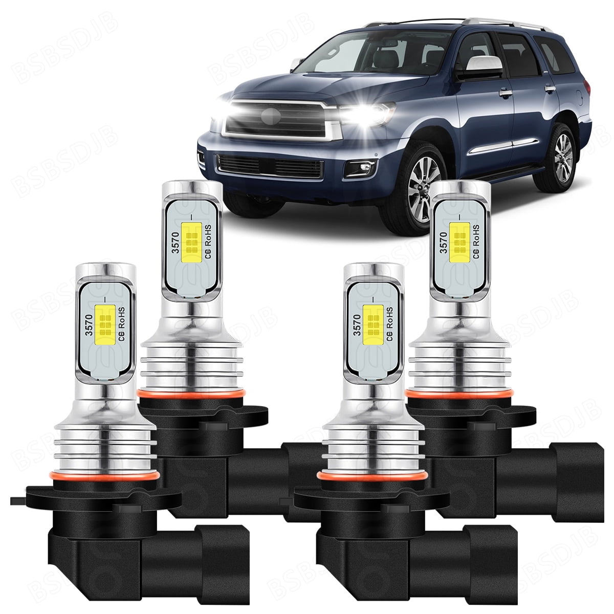 For Toyota Highlander 2001-2007 White LED Headlight High&Low Beam Bulbs ...