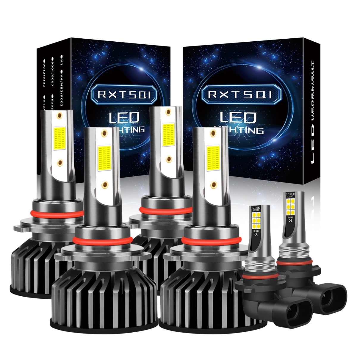 For Toyota Highlander 2004 2005 2006 2007 - 6x 9005 9006 LED Headlight ...