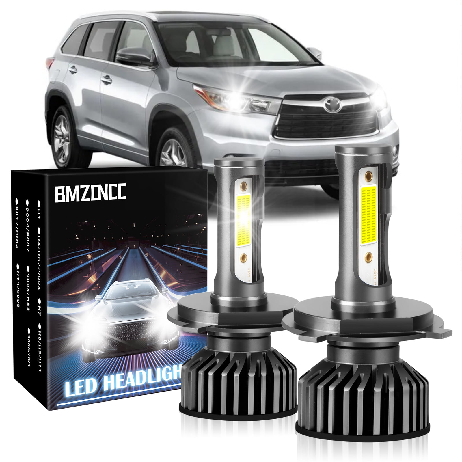 For Toyota Highlander 2008 2009 2010 H4/9003/HB2 LED Headlight Bulbs ...