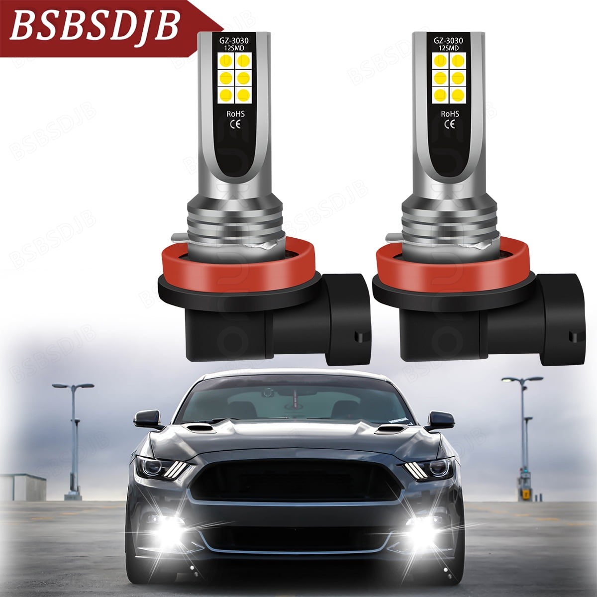 For Toyota Highlander 2008-2019 H11 LED Headlight Fog Light Bulbs 6000K ...